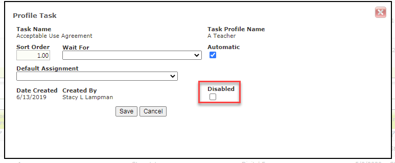 Disabling Tasks – SchoolFront