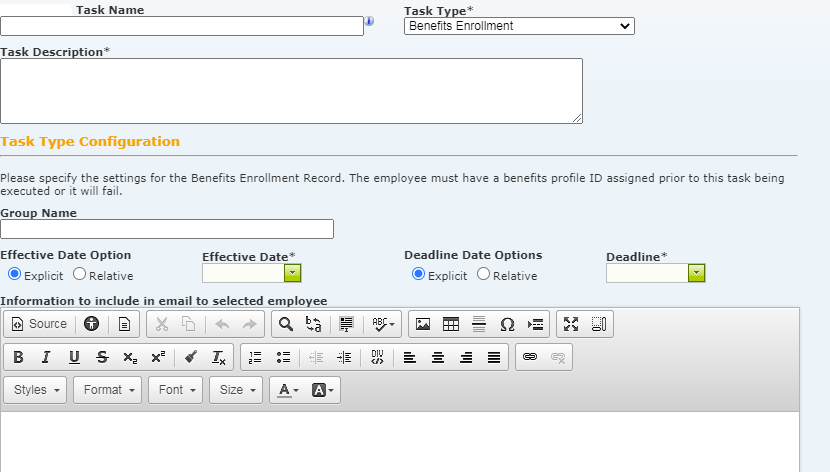 Task Type Benefits Enrollment Schoolfront