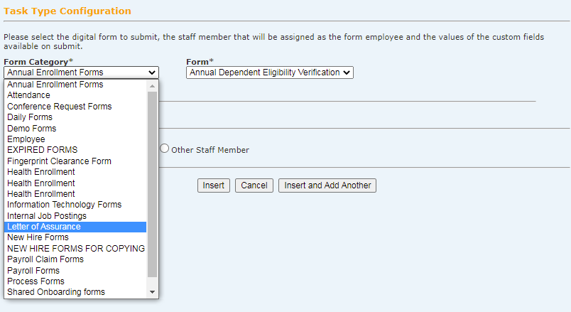 Task Type Digital Forms Schoolfront