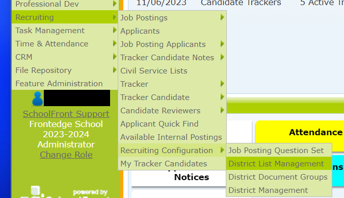 Configuring District List Management – SchoolFront