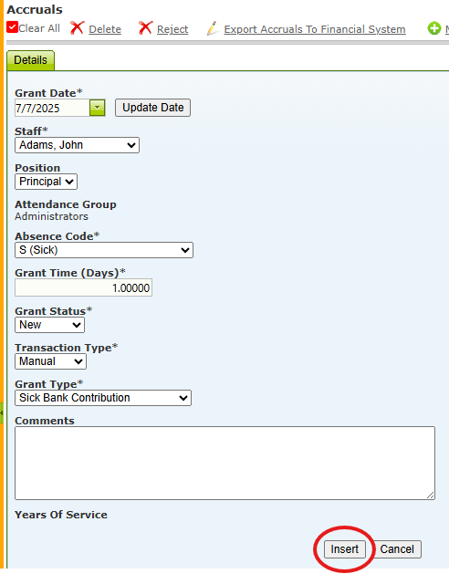 Sick Leave Bank - Contributions and Withdrawals – SchoolFront
