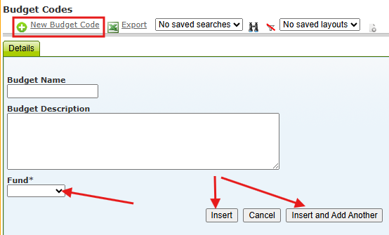 Budget Codes – SchoolFront