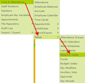 Creating and Editing Absence Codes – SchoolFront