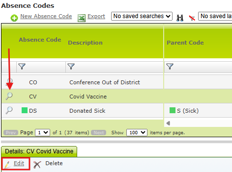 Creating and Editing Absence Codes – SchoolFront