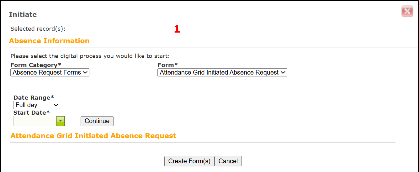 Attendance Grid Initiated Absences – SchoolFront
