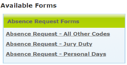 Submitting an Absence Request through Available Forms – SchoolFront