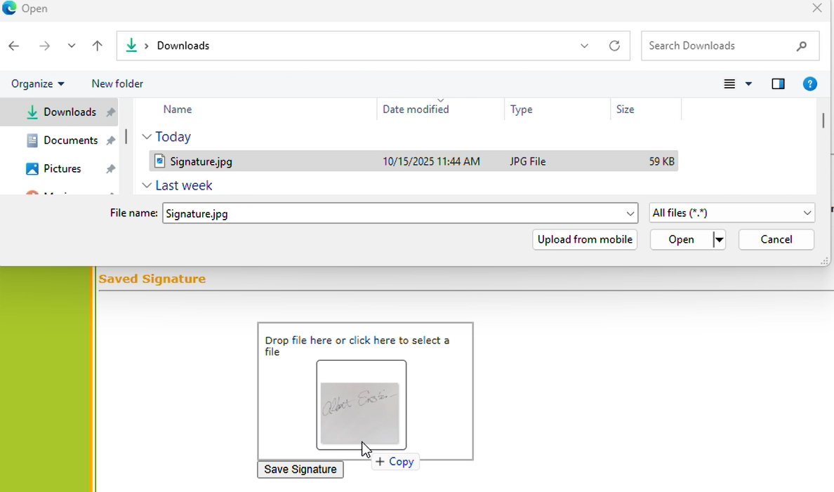 Saving Your Signature to SchoolFront – SchoolFront