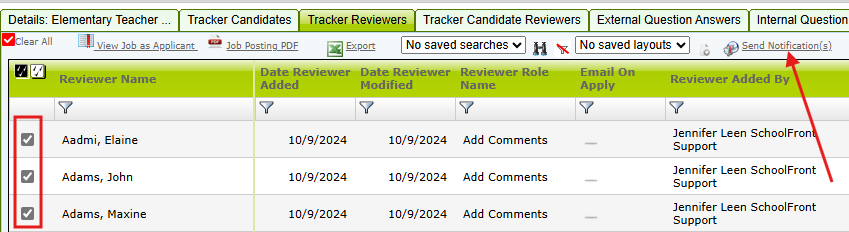 Trackers: Adding and Notifying Reviewers – SchoolFront