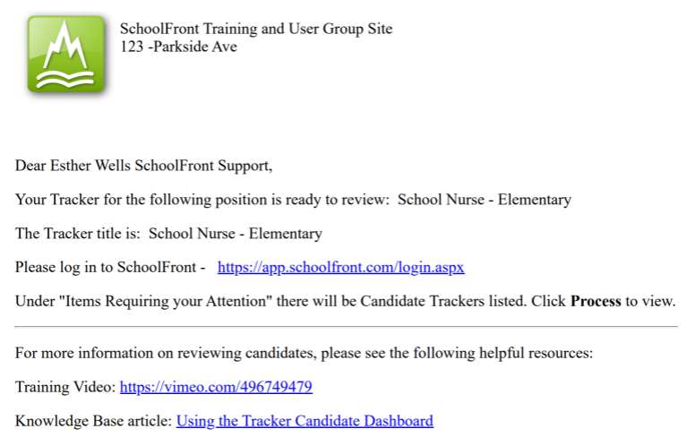 Trackers: Adding and Notifying Reviewers – SchoolFront