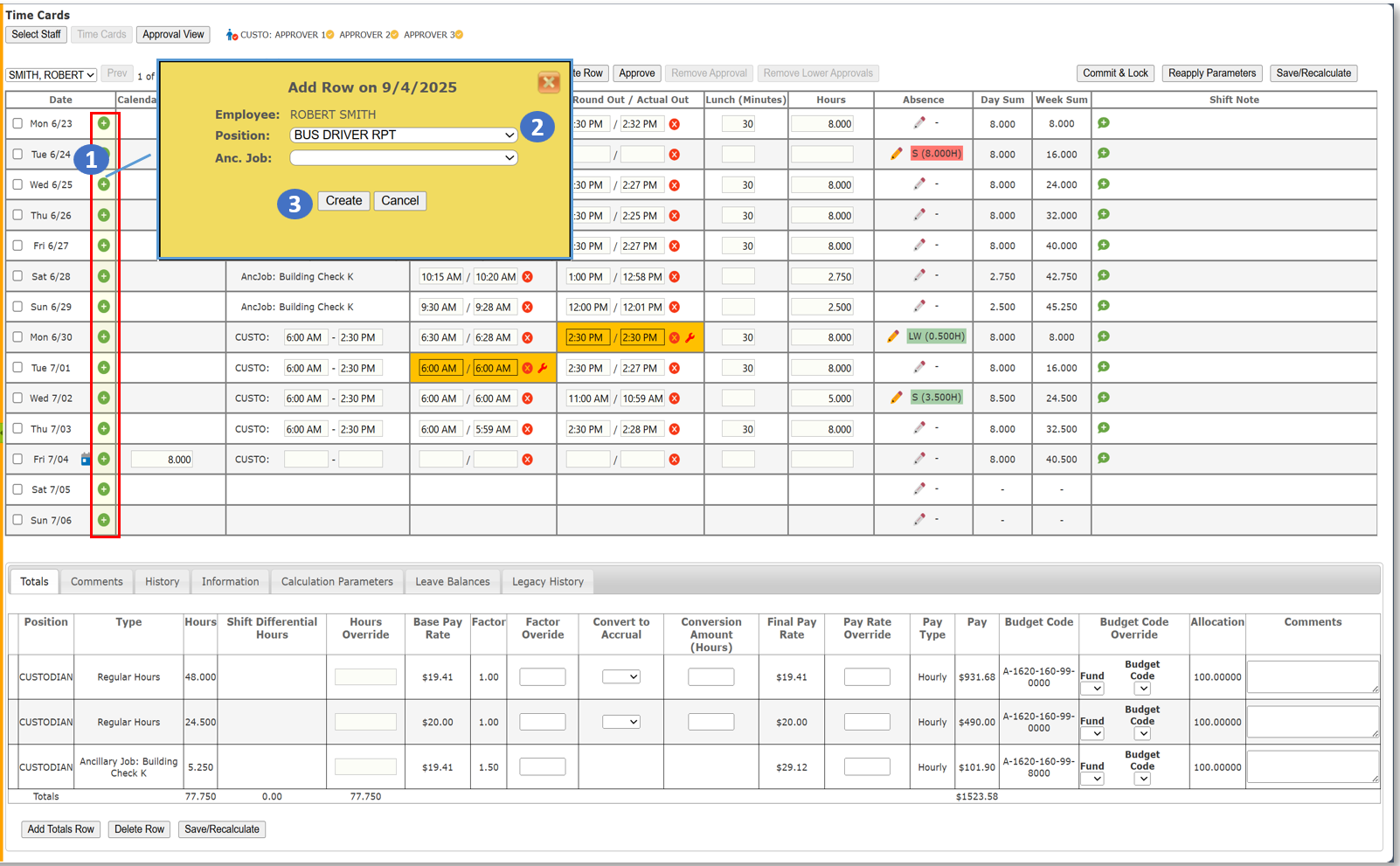V2 Timecard Management – SchoolFront